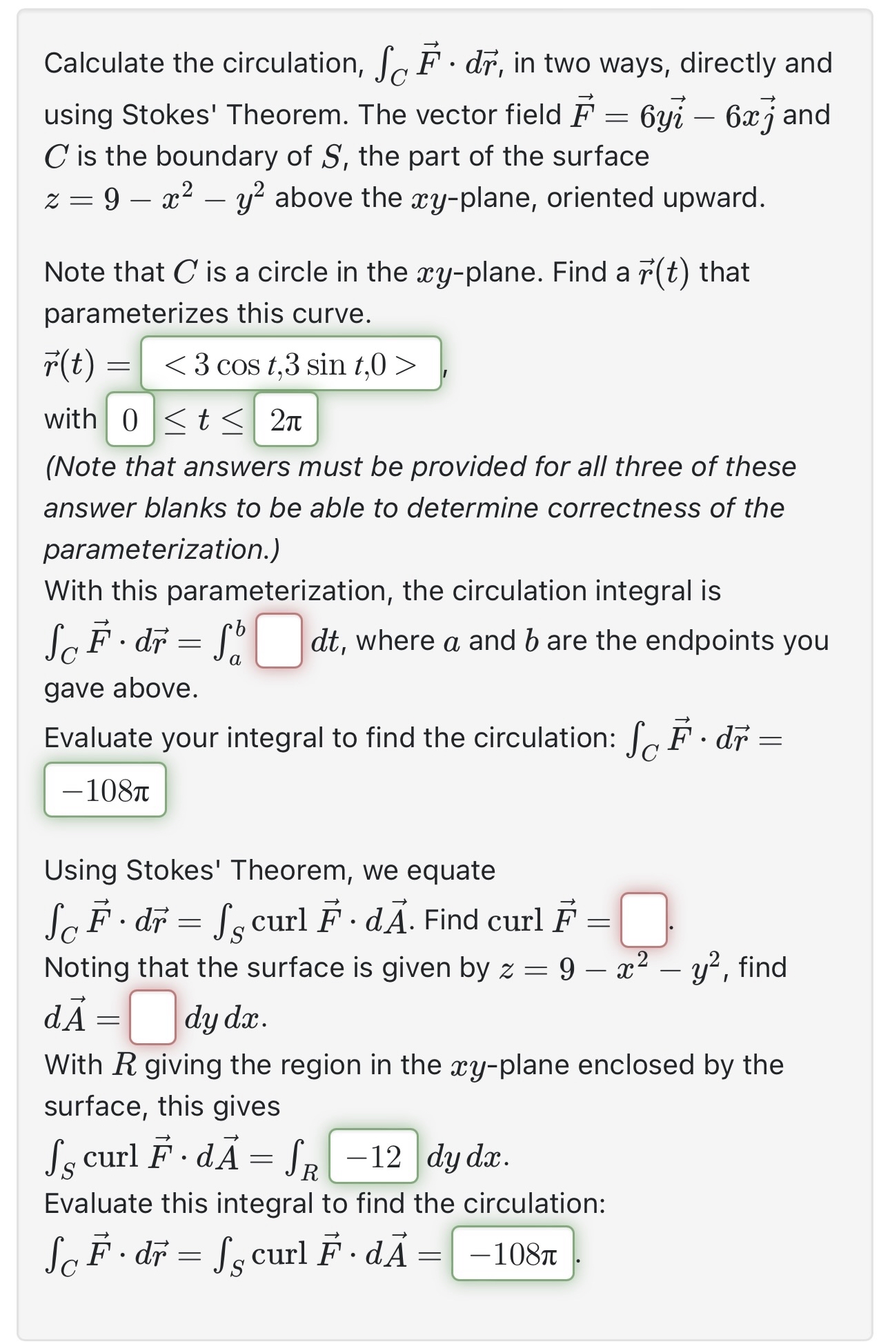 Solved Calculate the circulation, ∫C﻿vec(F)*dvec(r), ﻿in two | Chegg.com