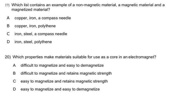 Solved 7) Four plotting compasses are placed near a bar | Chegg.com