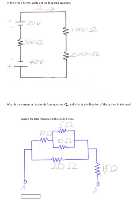 Solved In the circuit below. Write out the loop rule | Chegg.com
