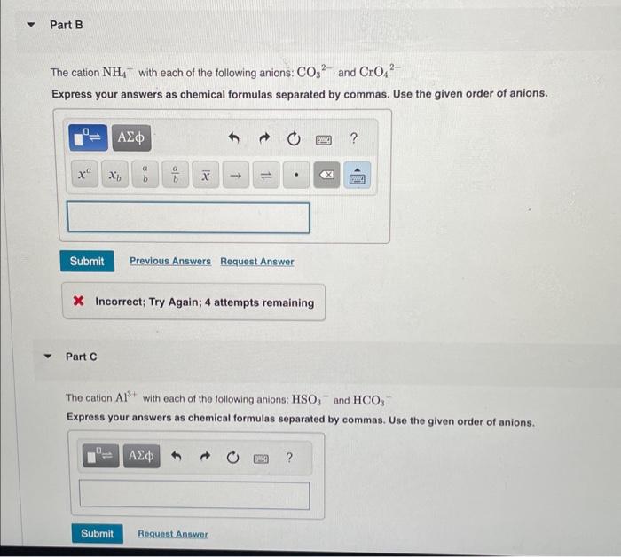 Solved Enter the formulas of the compounds formed by | Chegg.com