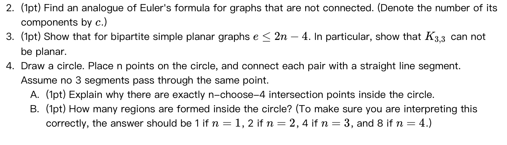 Solved (1pt) ﻿Find an analogue of Euler's formula for graphs | Chegg.com