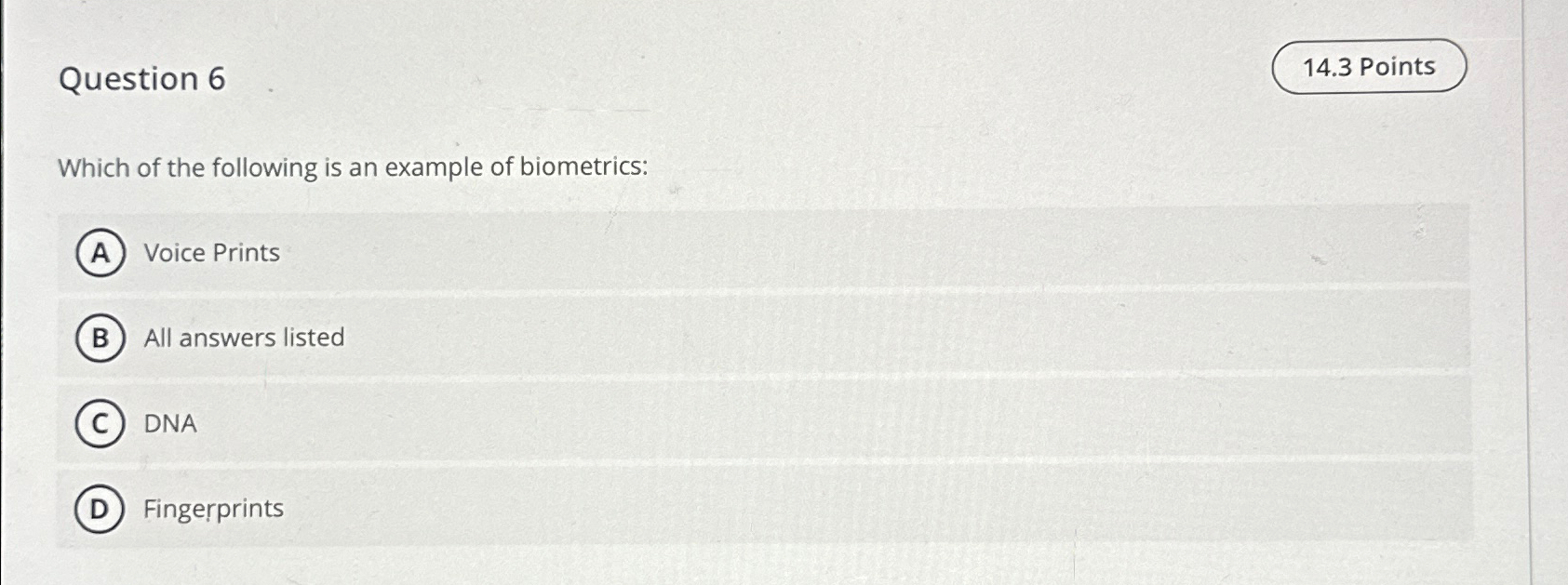 Solved Question 614.3 ﻿PointsWhich of the following is an | Chegg.com