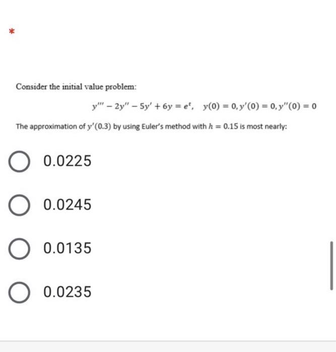 Solved Consider the initial value problem: y" – 2y" - 5y' | Chegg.com