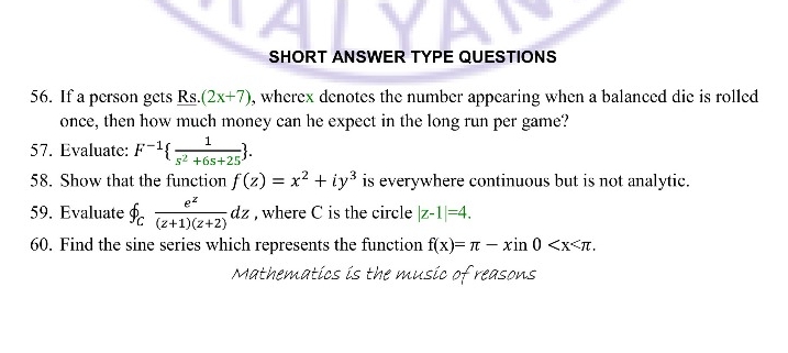 Solved SHORT ANSWER TYPE QUESTIONS56. ﻿If a person gets | Chegg.com