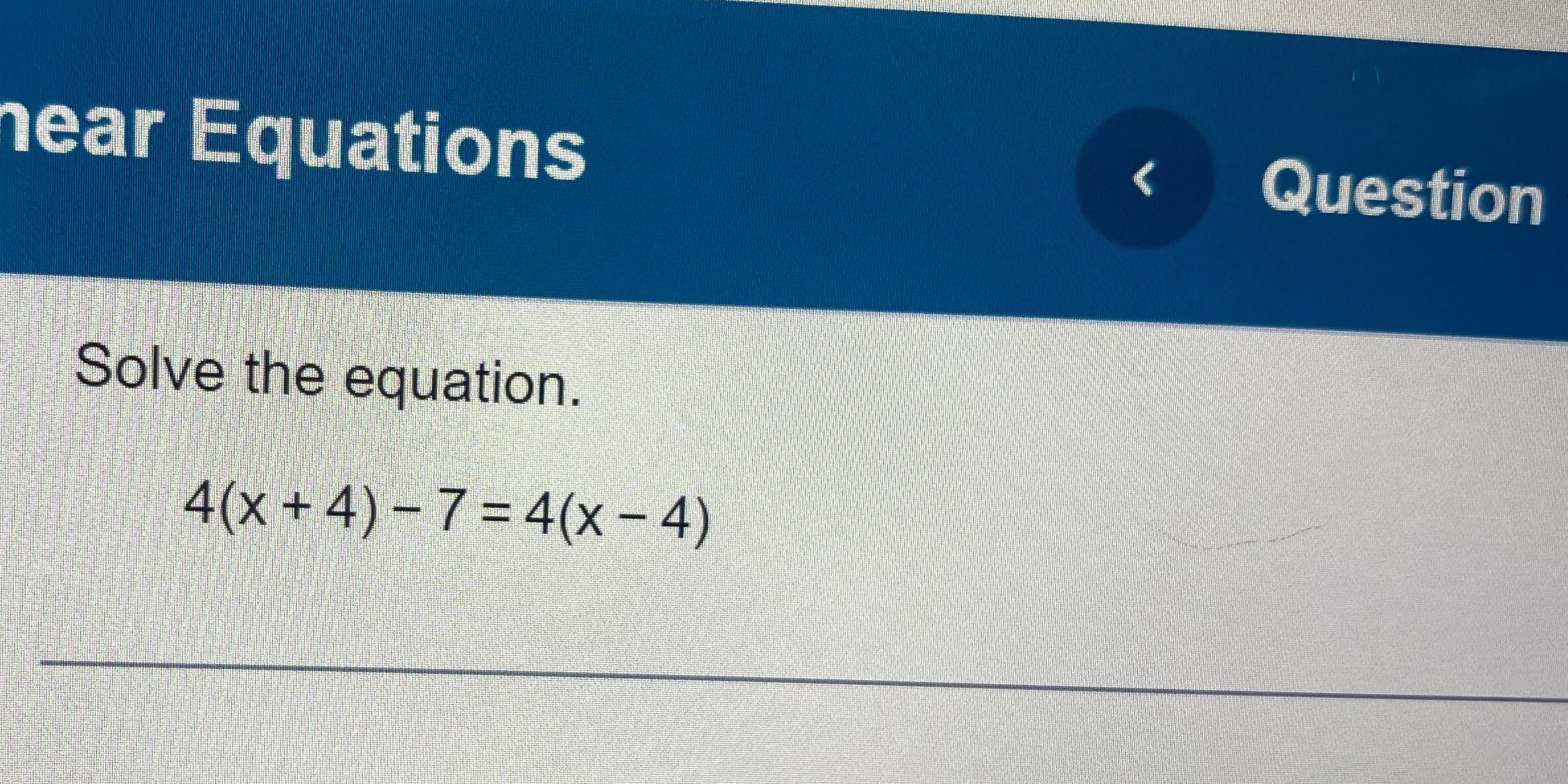 Solved near EquationsQuestionSolve the | Chegg.com