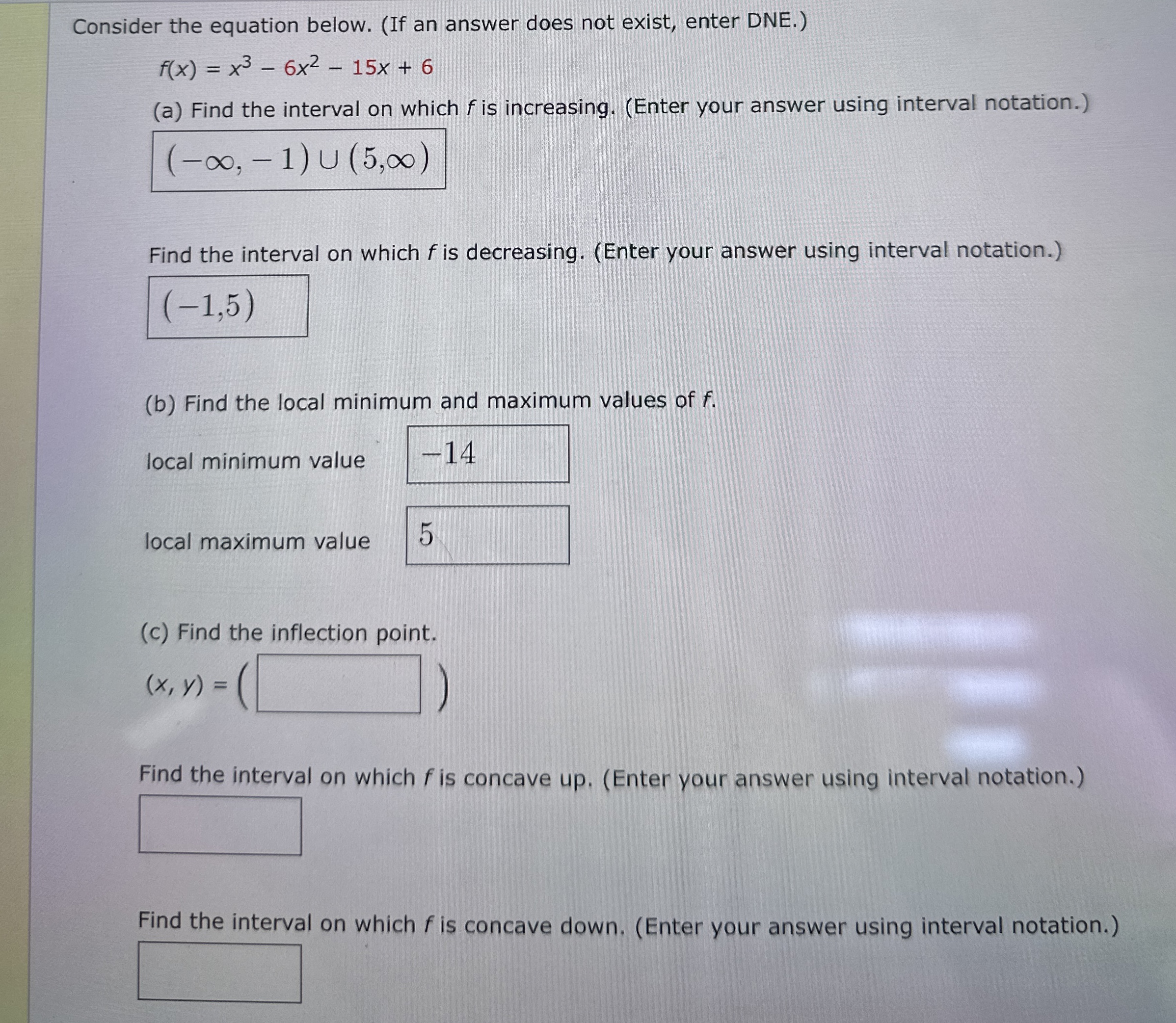 Solved Consider the equation below. (If an answer does not | Chegg.com