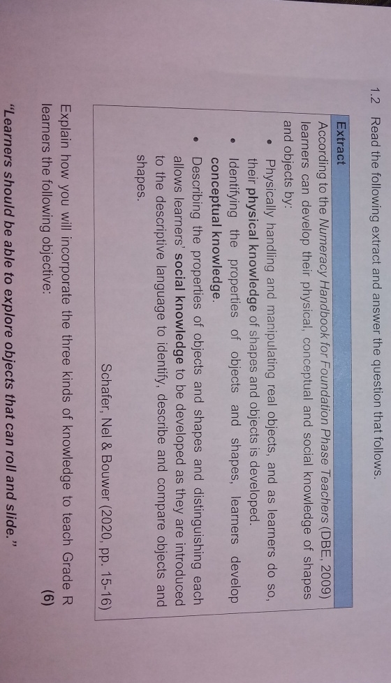 Solved 1.2 ﻿Read the following extract and answer the | Chegg.com