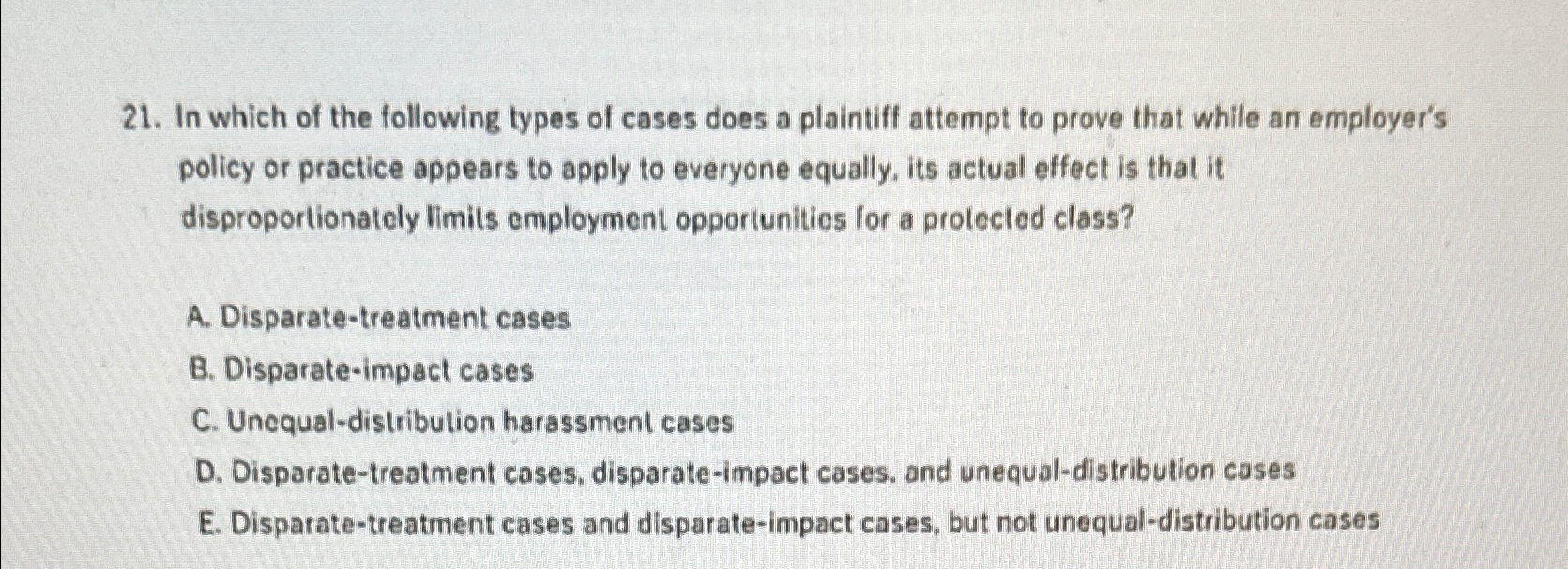 Solved In which of the following types of cases does a | Chegg.com
