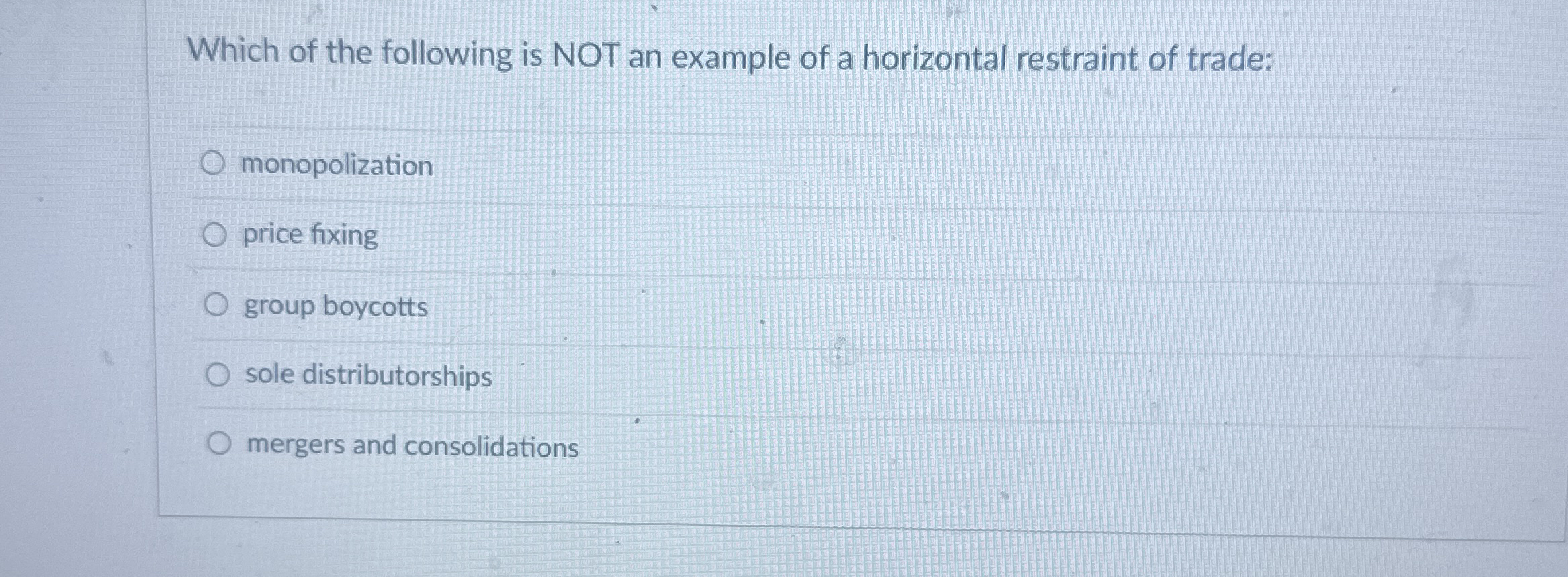 Solved Which of the following is NOT an example of a | Chegg.com