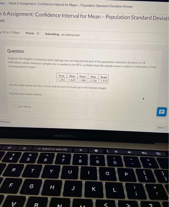Solved ules Week 6 Assignment: Confidence Interval for Mean | Chegg.com