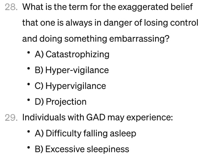 Solved What is the term for the exaggerated belief that one | Chegg.com