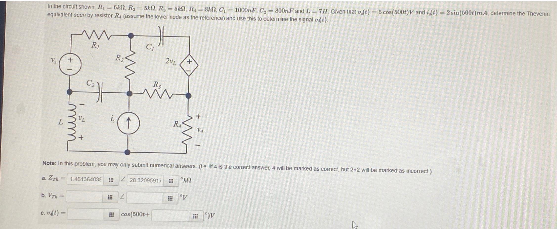 Solved equivalent seen by resistor R4 (assume the lower node | Chegg.com