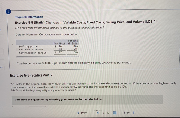 Solved Required information Exercise 5-5 (Static) Changes in | Chegg.com