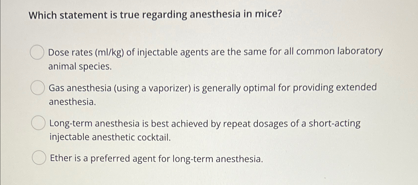 Solved Which statement is true regarding anesthesia in | Chegg.com