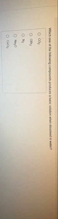 Solved Which one of the following compounds produces a basic | Chegg.com