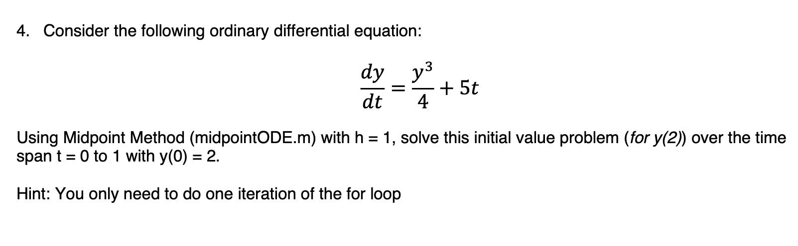 Solved Consider the following ordinary differential | Chegg.com