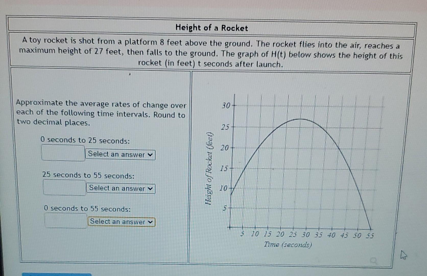 Solved Height of a Rocket A toy rocket is shot from a | Chegg.com