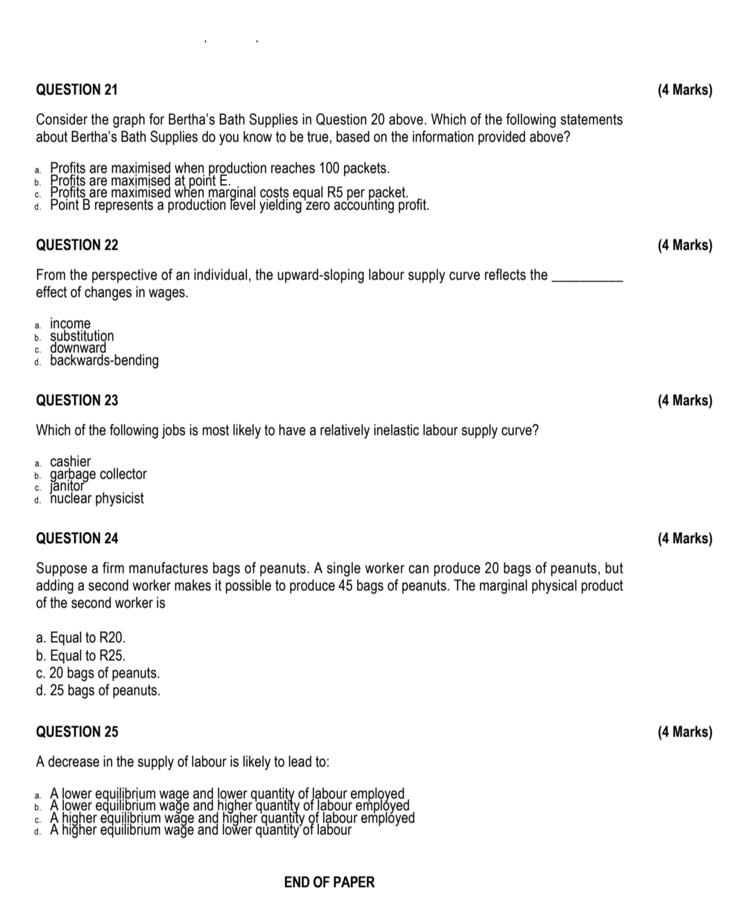 Solved QUESTION 21(4 Marks)Consider the graph for Bertha's | Chegg.com Solved QUESTION 21(4 Marks)Consider the graph for Bertha's | Chegg.com