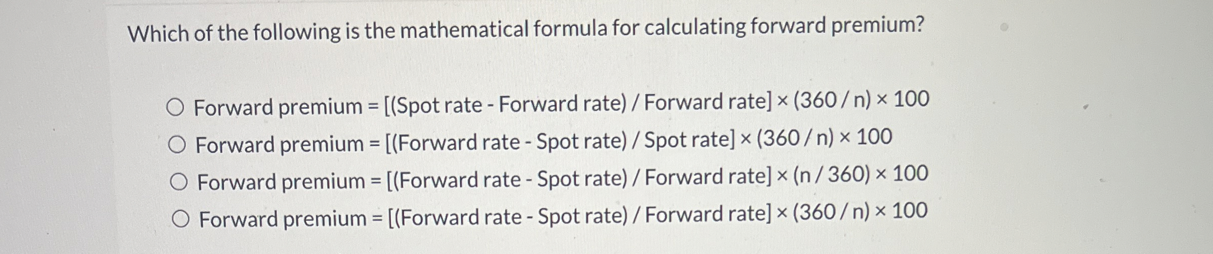 Solved Which of the following is the mathematical formula | Chegg.com