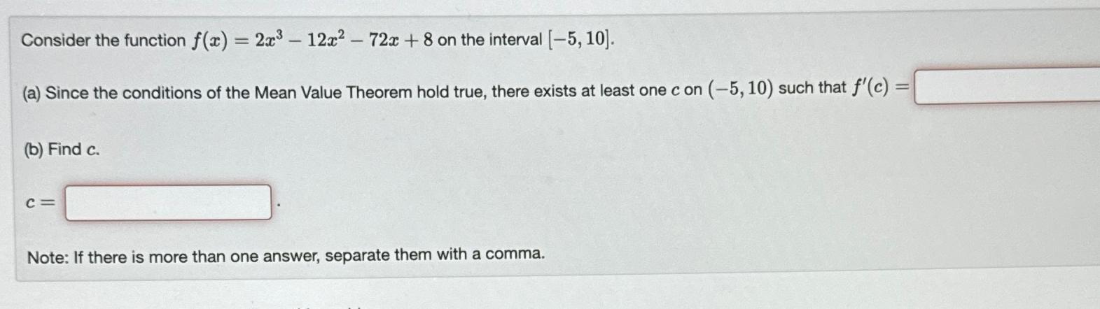 Solved Consider the function f(x)=2x3-12x2-72x+8 ﻿on the | Chegg.com