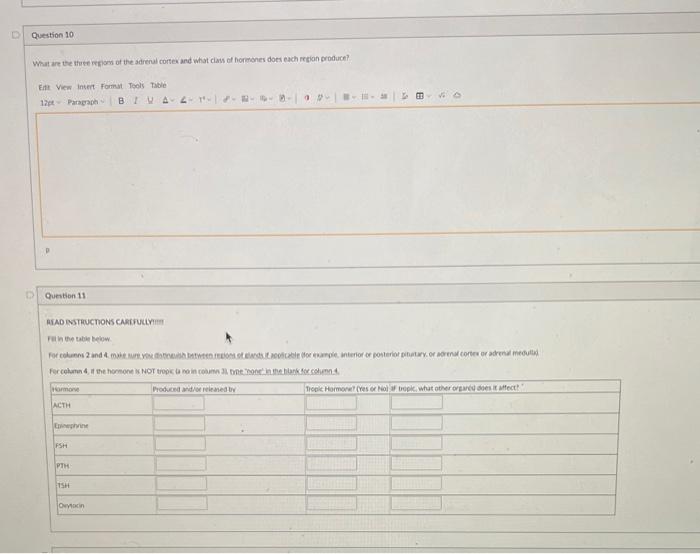 What are the these megion of the adrenul cortex and | Chegg.com
