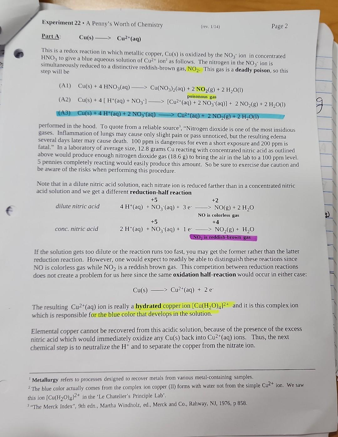 Throughout the experiment there are points for | Chegg.com