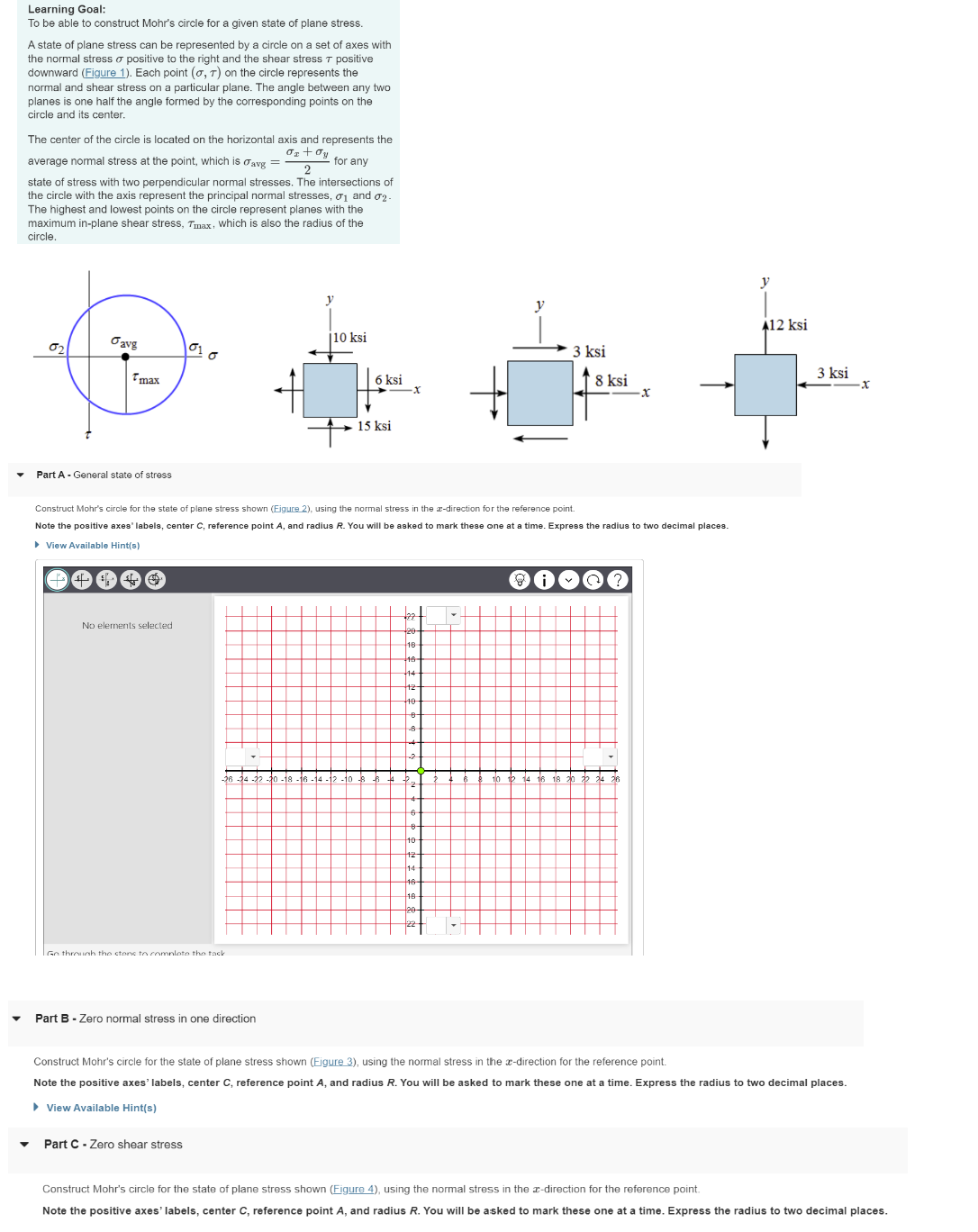 Solved Learning Goal:To be able to construct Mohr's circle | Chegg.com