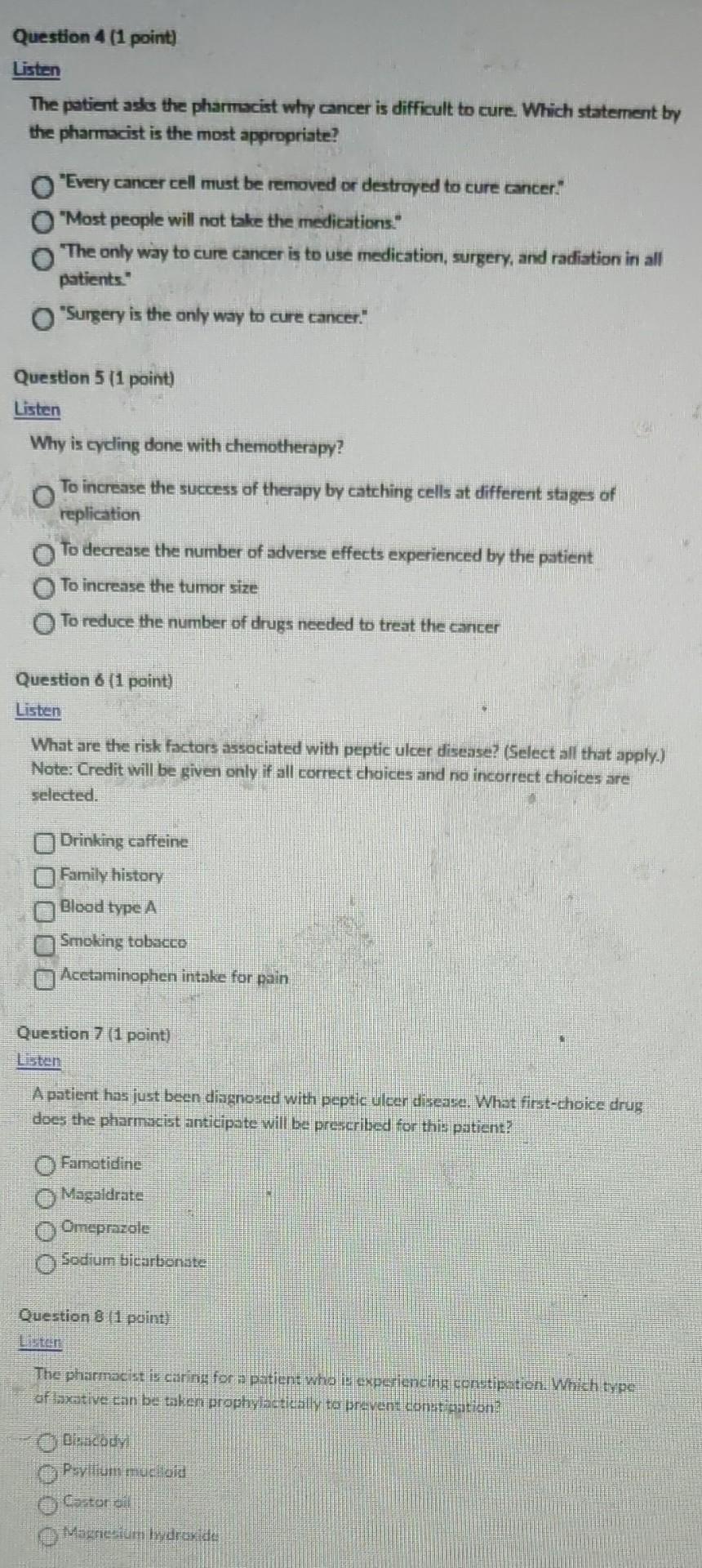 Solved Listen The pharmacist is providing education to a | Chegg.com