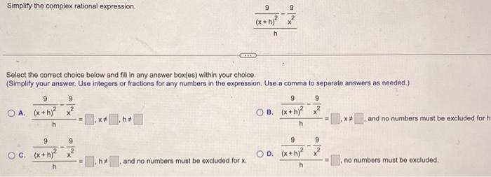 Solved Simplify the complex rational expression. | Chegg.com