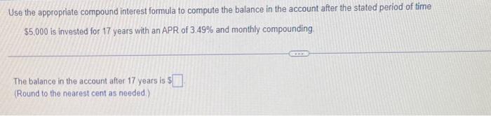 Solved Use the appropriate compound interest formula to | Chegg.com