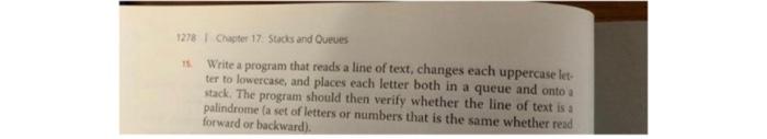Solved 1278 I Chaster 17 . Stacks and Outues 11. Write a | Chegg.com