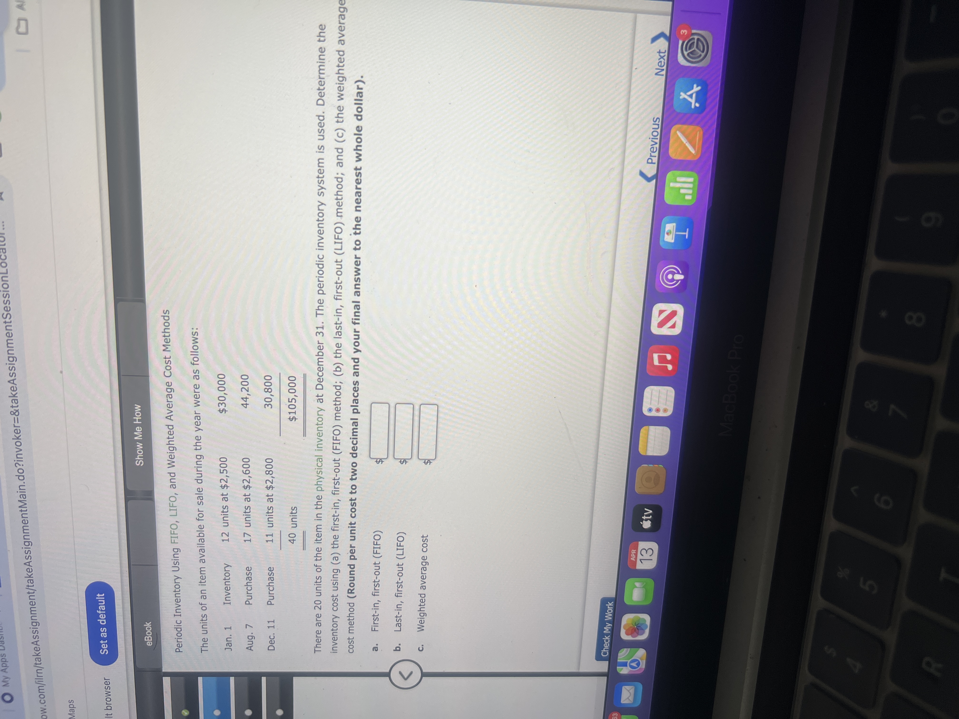 Solved Periodic Inventory Using FIFO, LIFO, and Weighted | Chegg.com