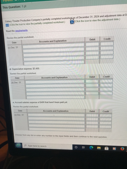 Solved orksheet for you. Finish the partial worksheet by | Chegg.com