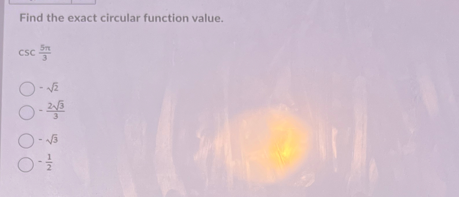 Solved Find the exact circular function | Chegg.com