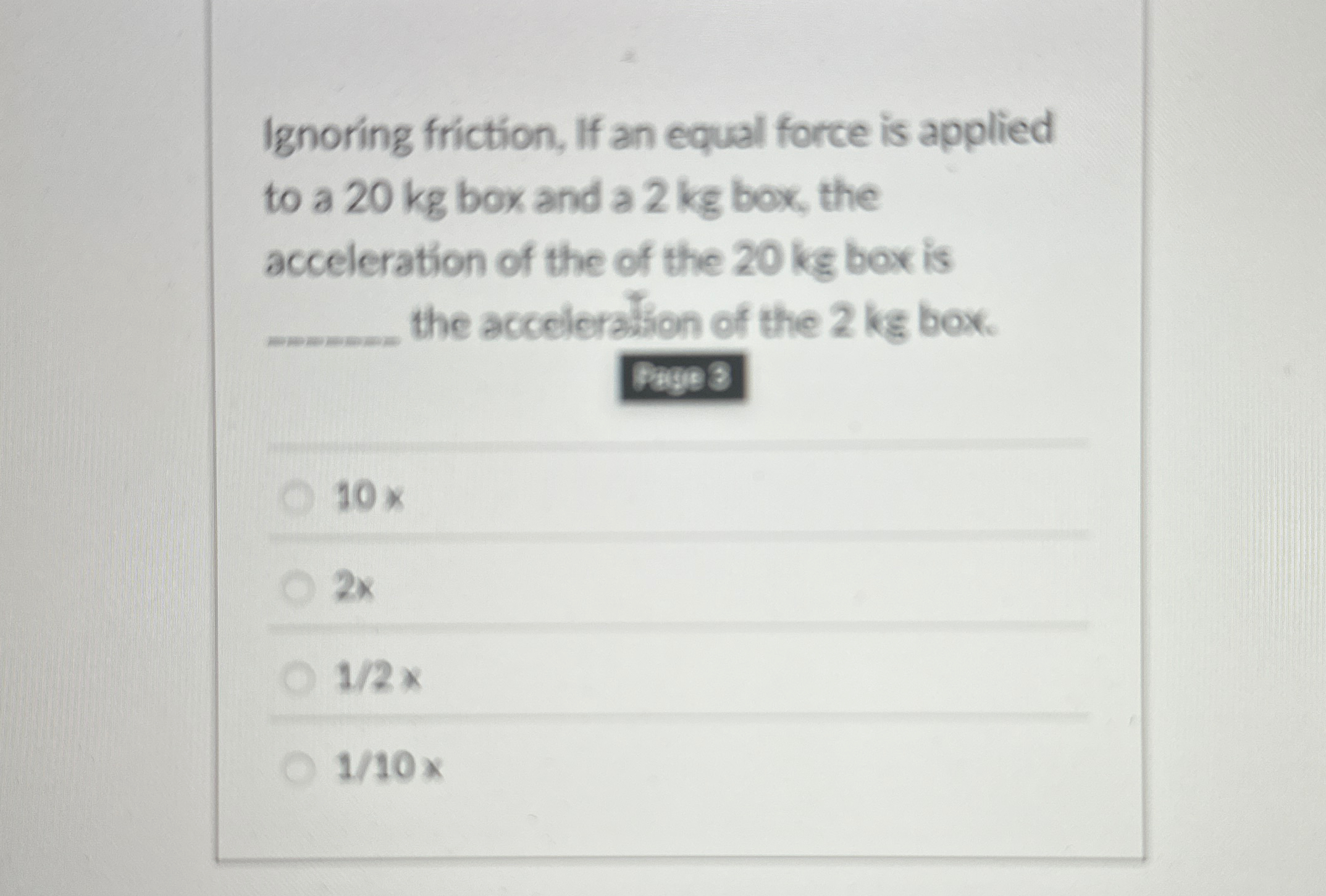 Solved Ignoring friction, If an equal force is appliedto a | Chegg.com