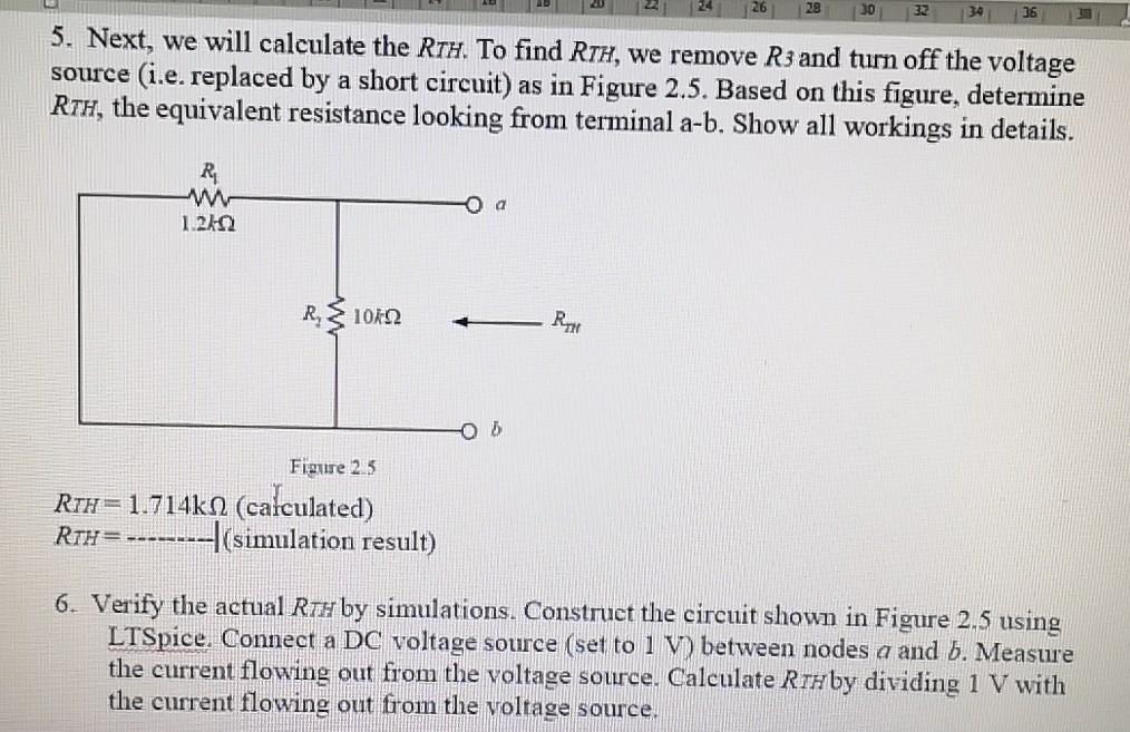 Solved 5. Next, we will calculate the RTH. To find RTH, we | Chegg.com