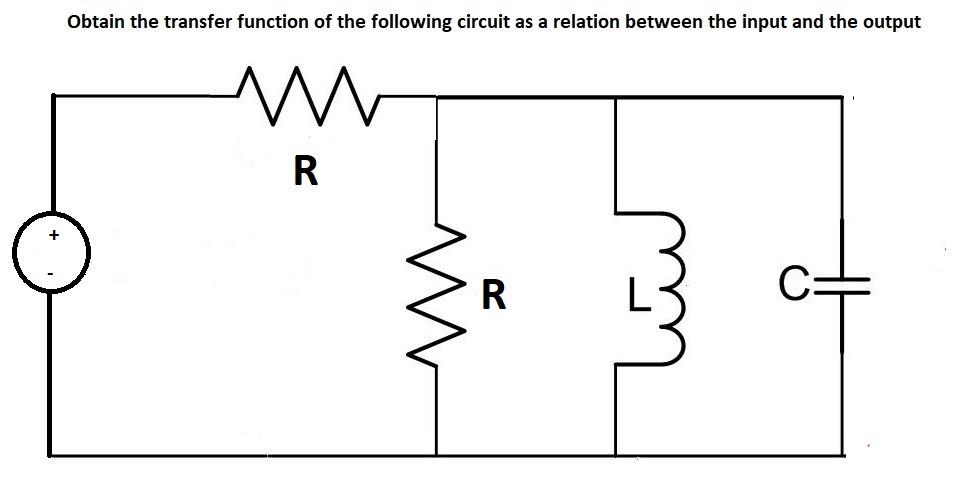 Solved Obtain the transfer function of the following circuit | Chegg.com