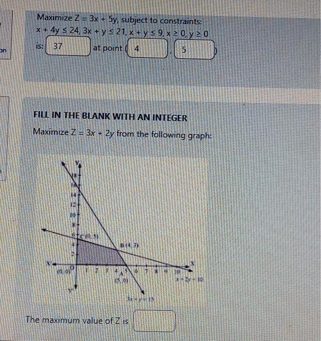 Maximize Z=3x+5y, subject to constraints: | Chegg.com