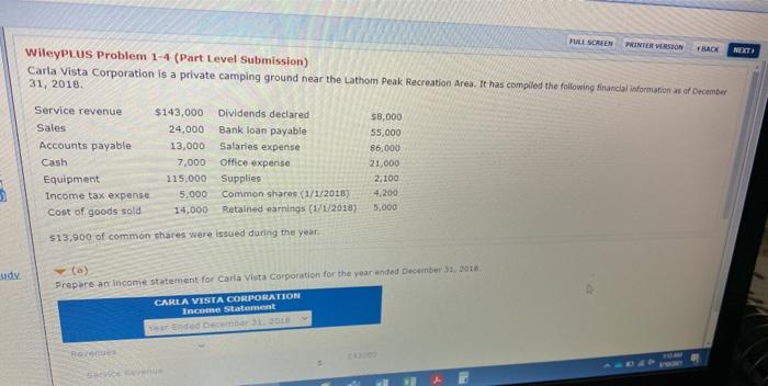 Solved FULL SCREEN PRINTER VERSION NEXT WileyPLUS Problem | Chegg.com