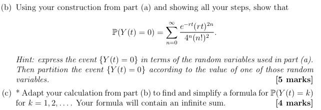 4. Consider a continuous-time simple random walk | Chegg.com