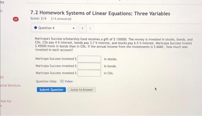 Solved 7.2 Homework Systems of Linear Equations: Three | Chegg.com