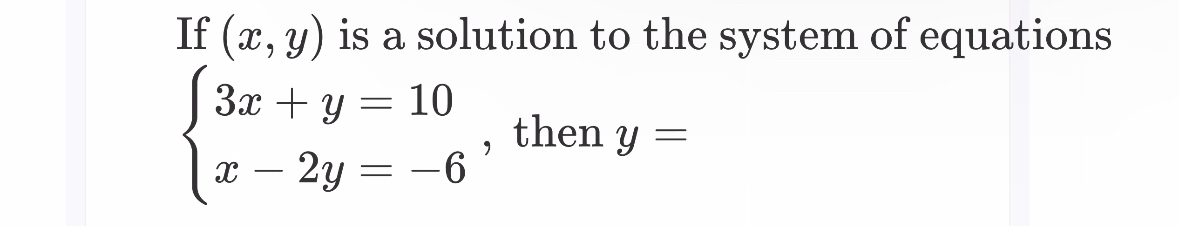 Solved If (x,y) ﻿is a solution to the system of equations | Chegg.com