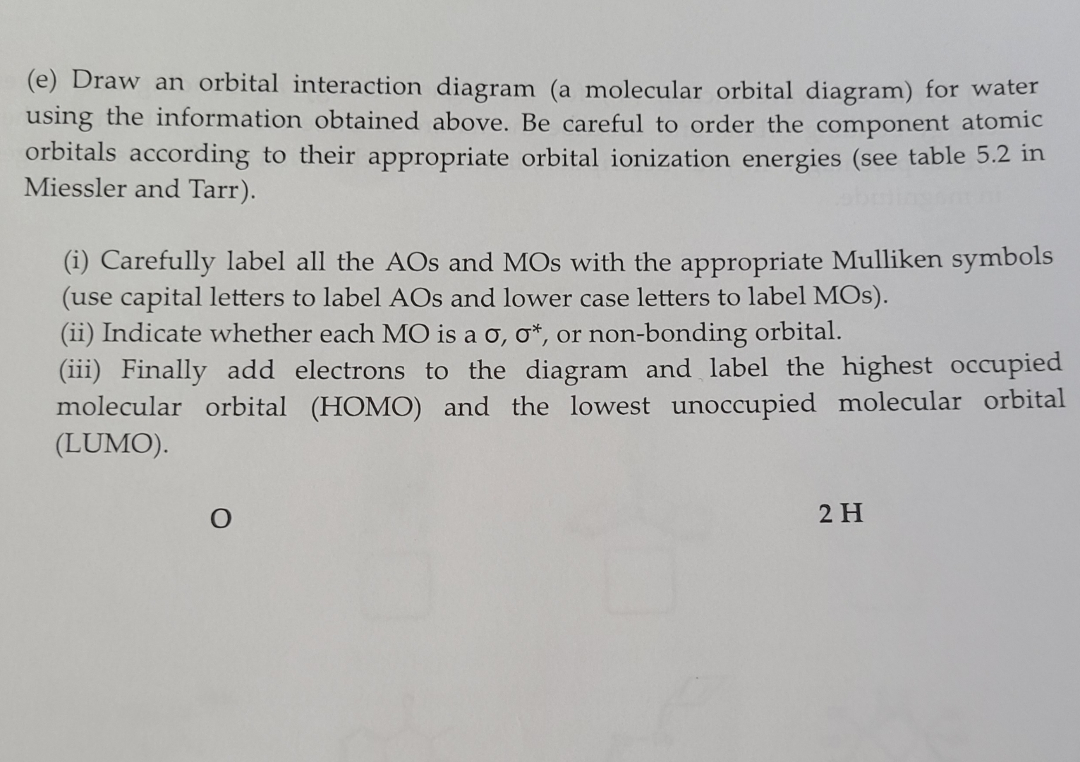 E draw An Orbital Interaction Diagram A Molecular