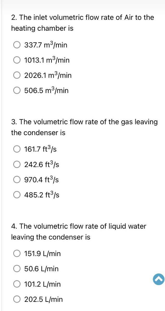 Solved 2. The inlet volumetric flow rate of Air to the | Chegg.com