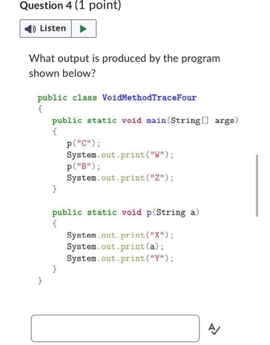 Solved What output is produced by the program shown below? | Chegg.com