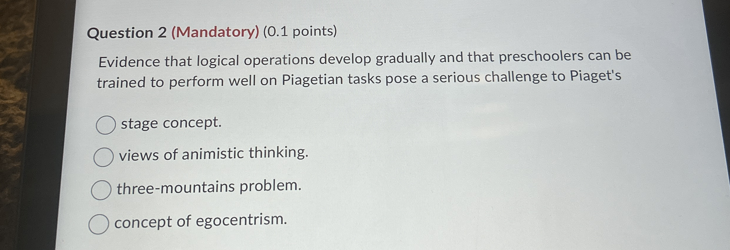 Solved Question 2 (Mandatory) (0.1 ﻿points)Evidence that | Chegg.com