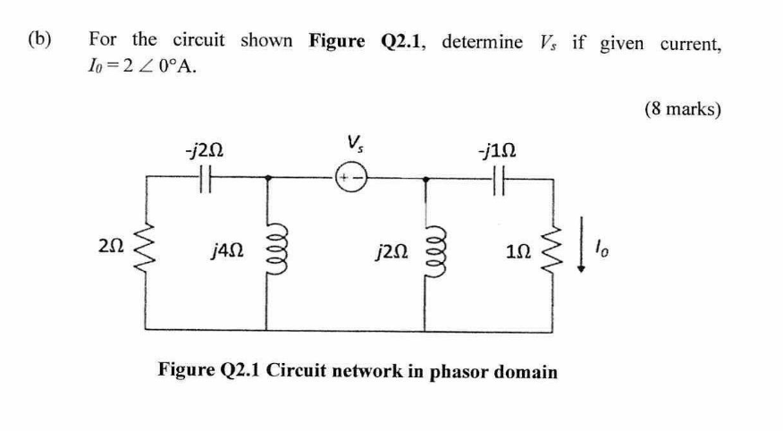 Solved B ﻿for The Circuit Shown Figure Q2 1 ﻿determine Vs
