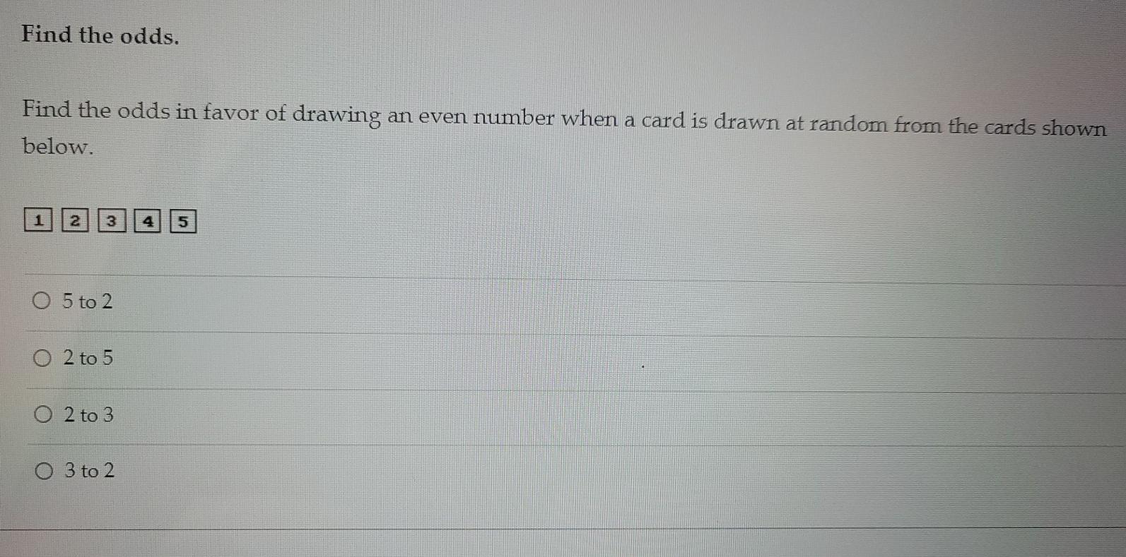 Solved Find the odds. Find the odds in favor of drawing an | Chegg.com
