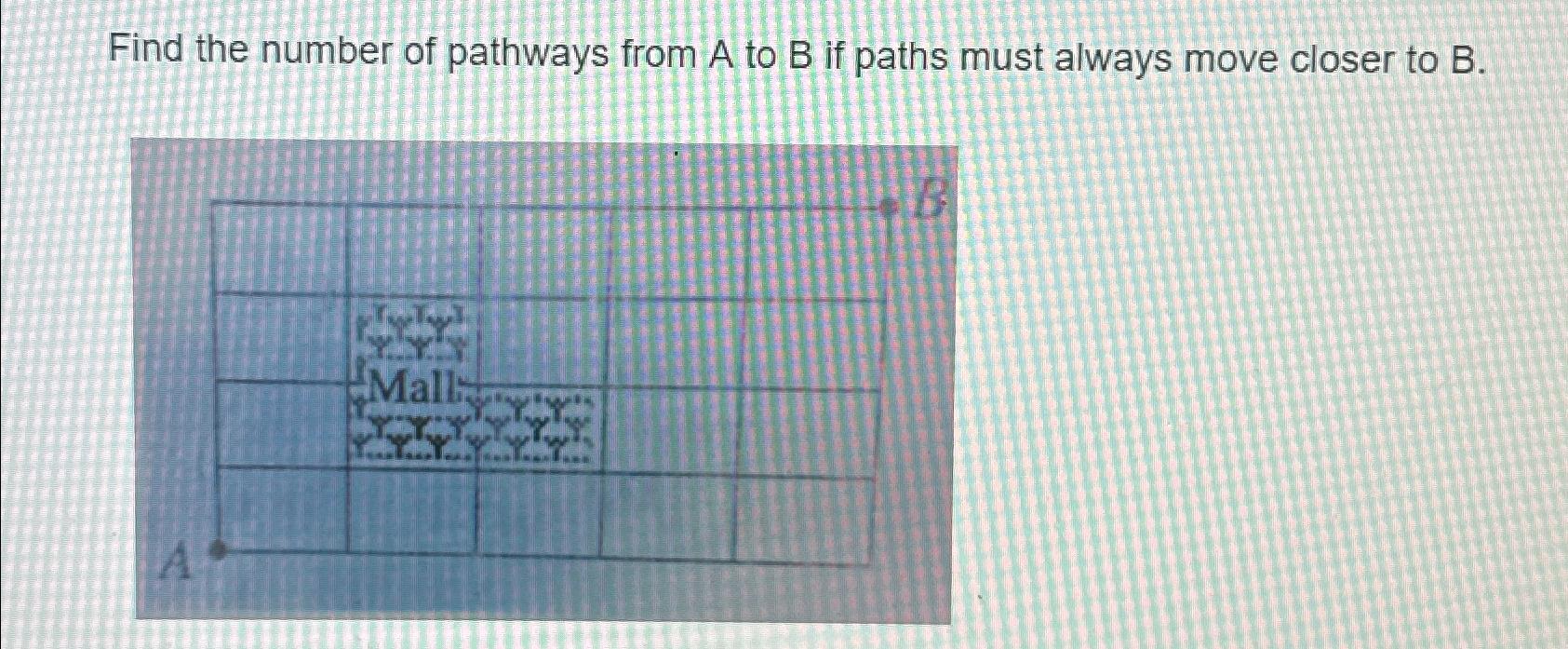 Solved Find the number of pathways from A ﻿to B ﻿if paths | Chegg.com