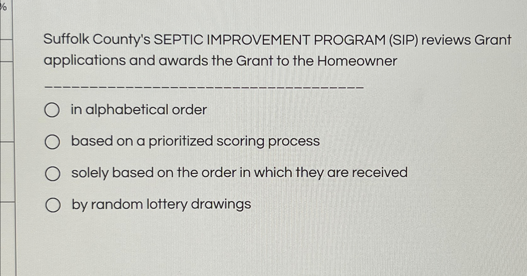 Solved Suffolk County's SEPTIC IMPROVEMENT PROGRAM (SIP) | Chegg.com